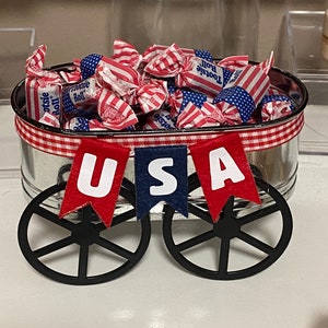 USA Wagon - Little Wagon Candy Dish - Patriotic Tiered Tray - USA Felt ...