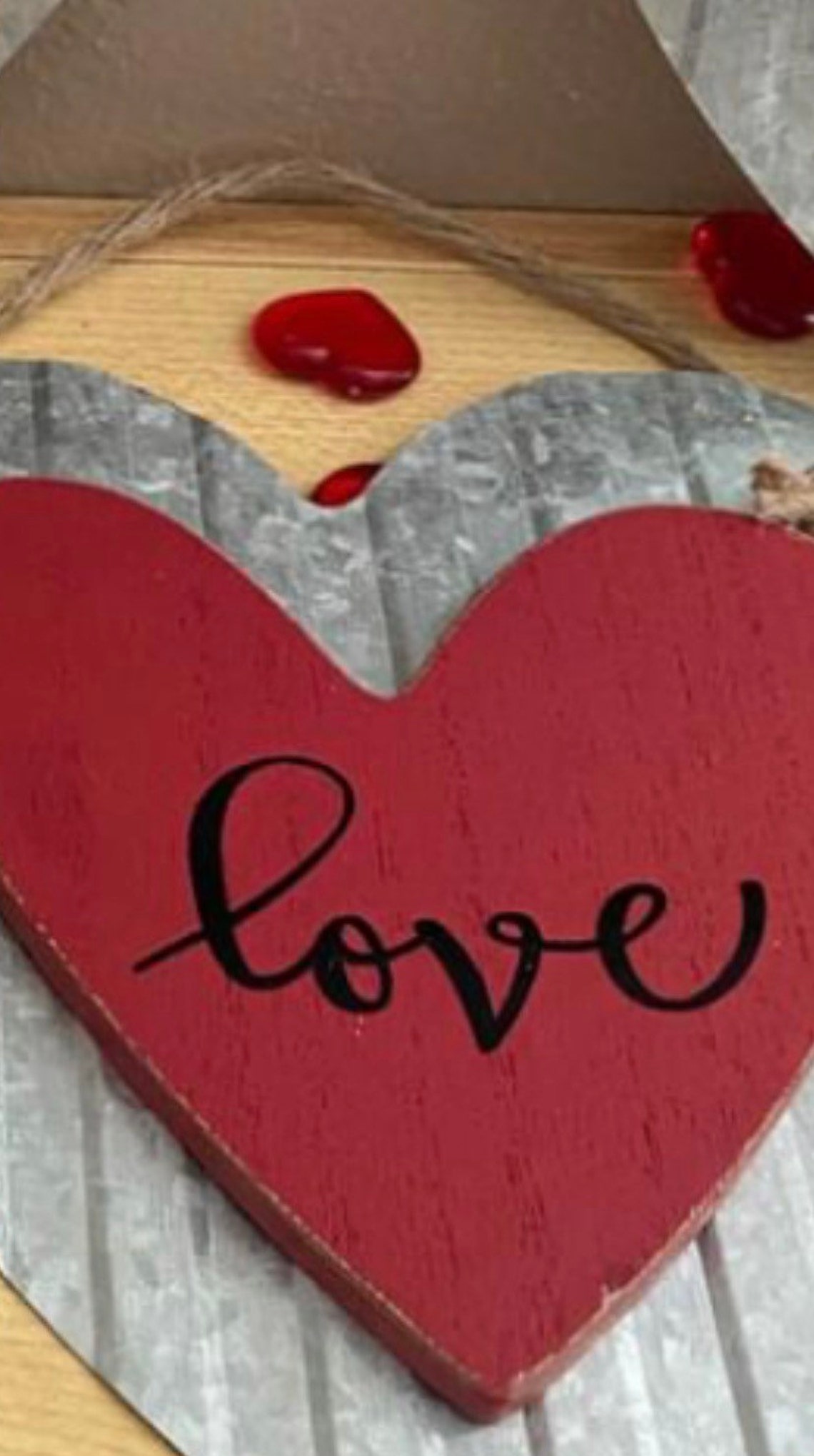 Heart Wall Decor Wood Metal Sign LOVE Home Sweet Home Farmhouse Style ...