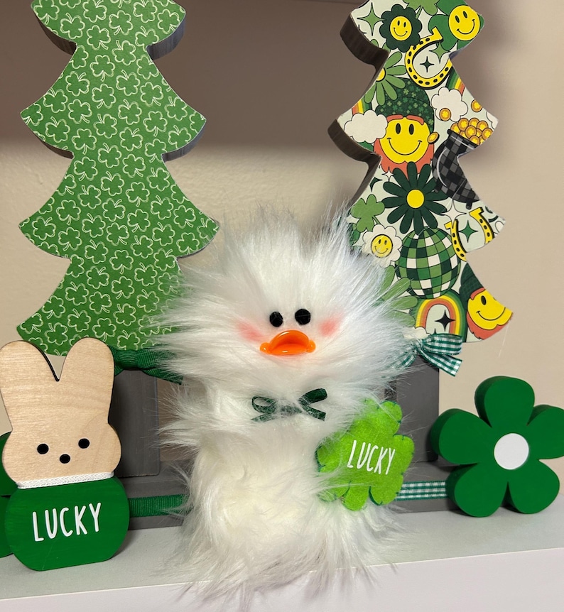 Lucky Duckie Frazzled DUCK Duckling Standing Tiered Tray Spring St ...