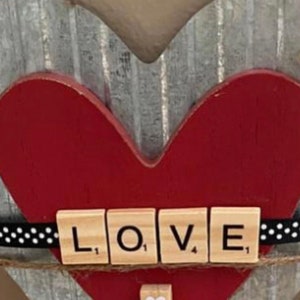 Heart Wall Decor Wood Metal Sign LOVE Home Sweet Home Farmhouse Style ...