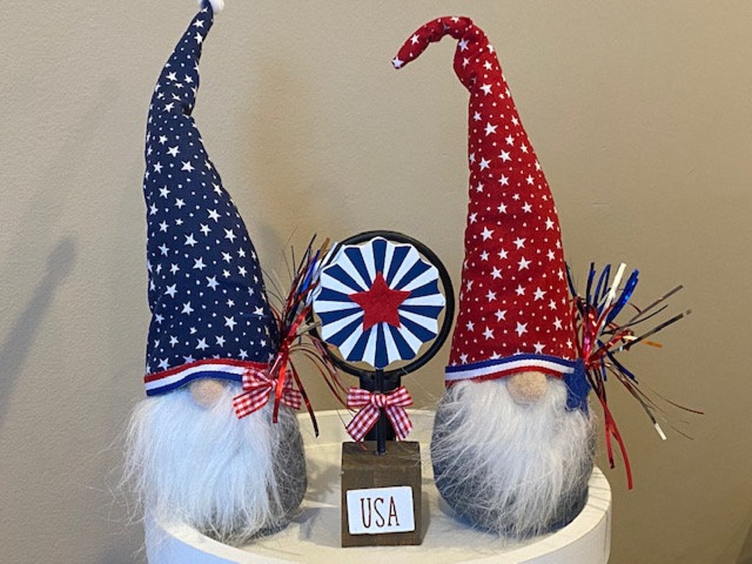 July 4th Gnomes - Choice of Gnome or Set of 2 - Patriotic 4th of July ...