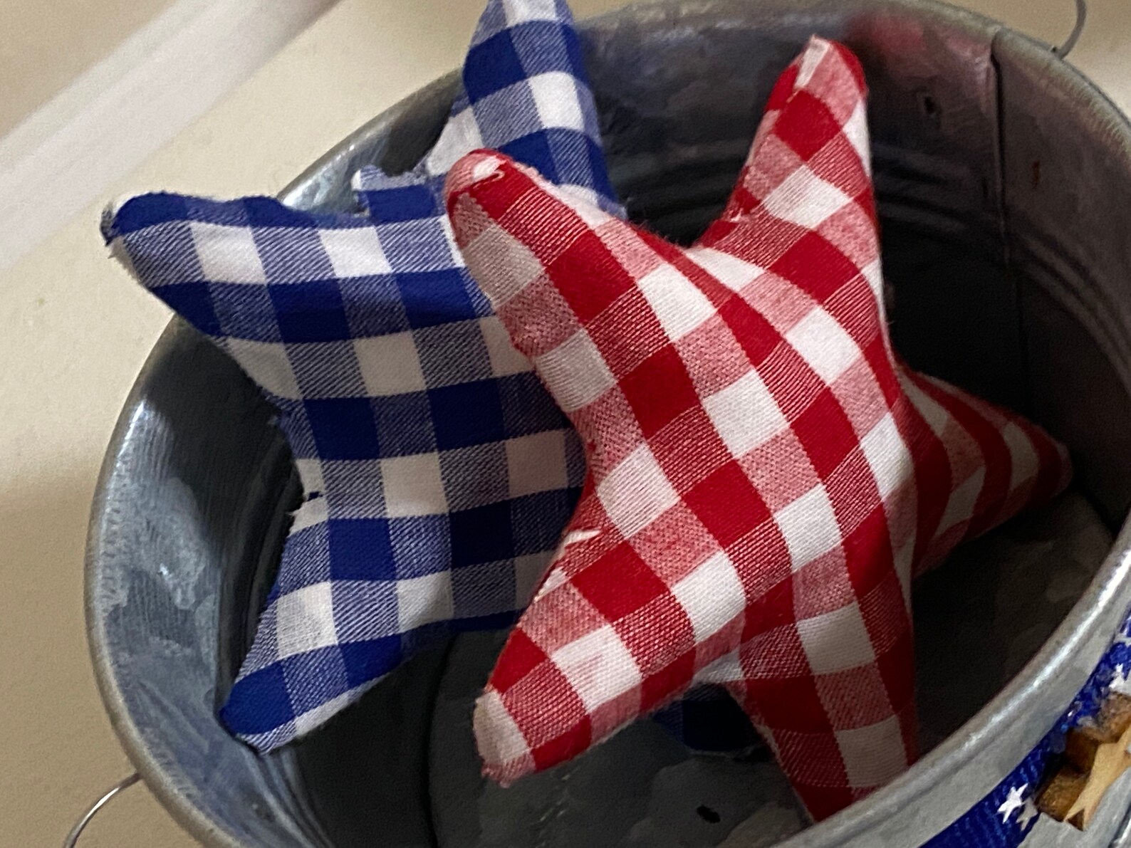 Bucket Filled With Checkered Stars Farmhouse Style Decor - Etsy