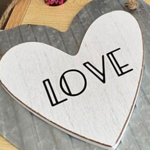 Heart Wall Decor Wood Metal Sign LOVE Home Sweet Home Farmhouse Style ...