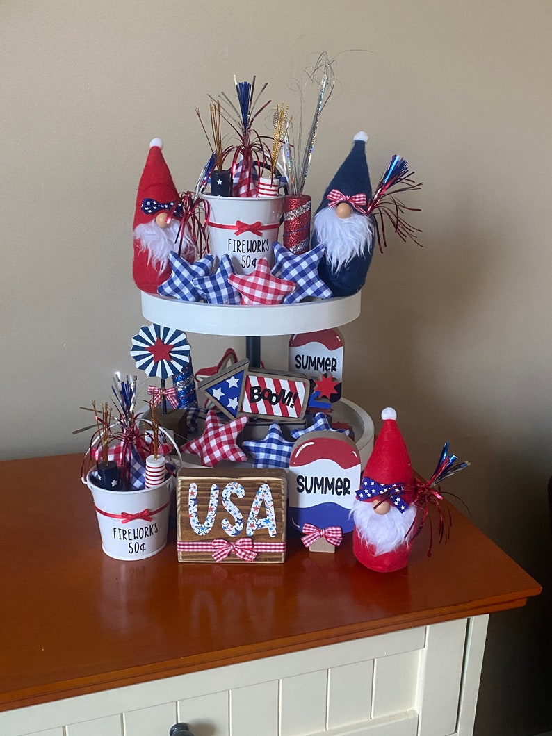 4th of July Decor Patriotic Decor Fireworks Bucket - Etsy