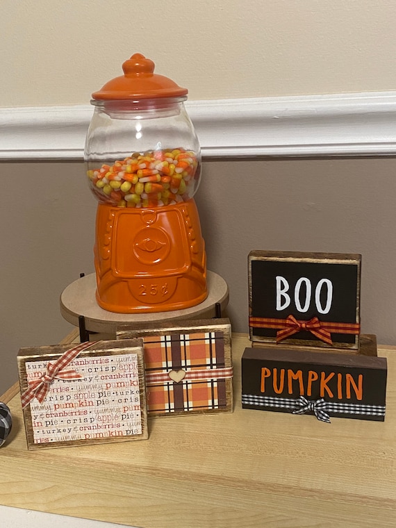 Wood Table Sign Fall Wooden Block for Tiered Tray Seasonal - Etsy