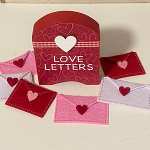 Wood Mailbox - Wooden Mailbox and Love Letters Felt Envelopes - Wood ...