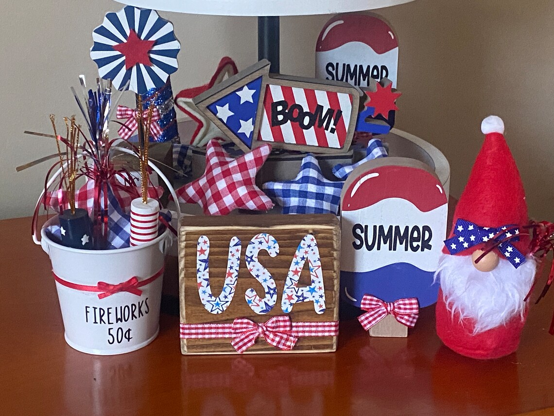 4th of July Decor Patriotic Decor Fireworks Bucket - Etsy