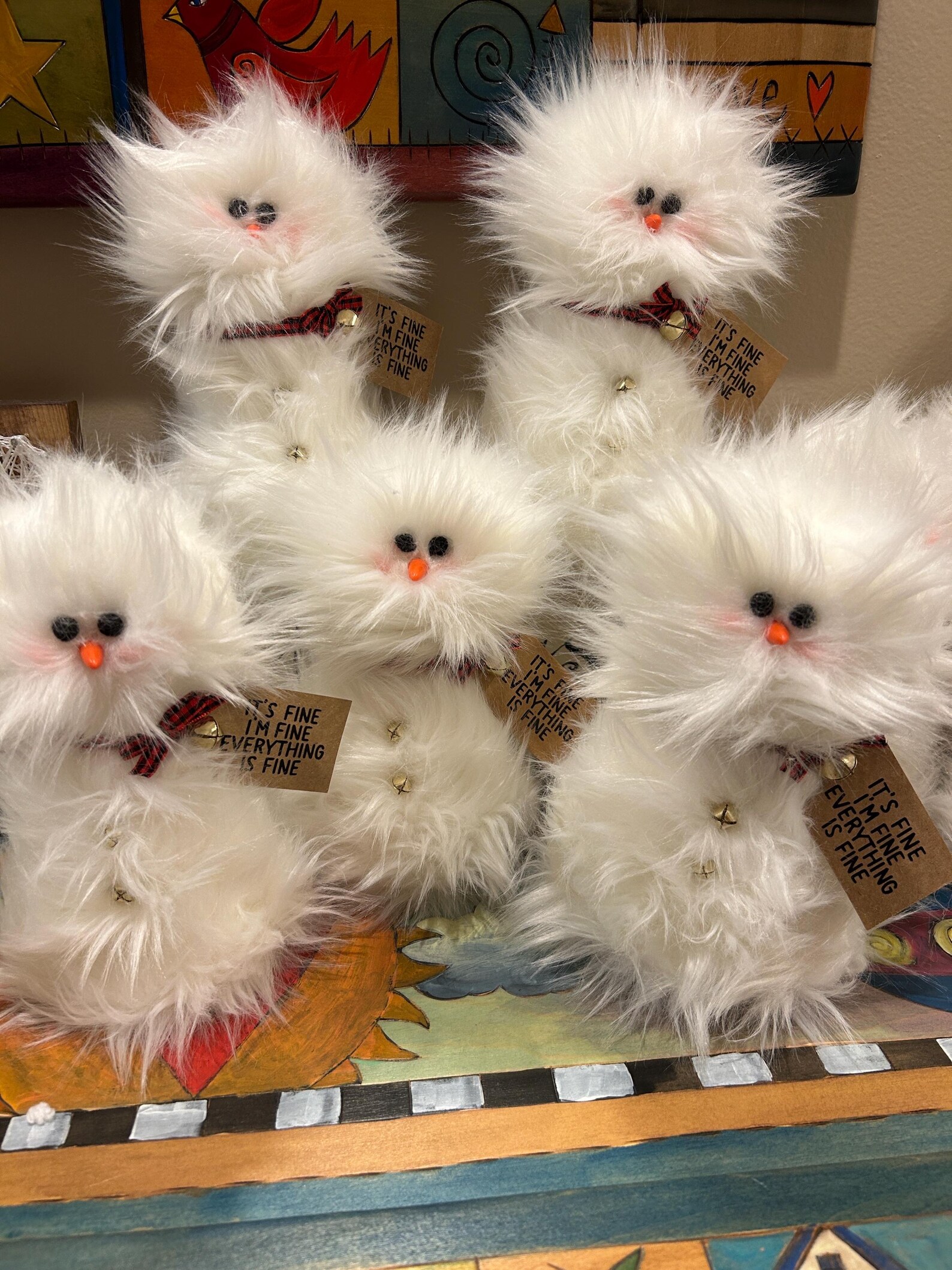 Frazzled Snowman Choose From Large or Small or BOTH Standing Faux Fur ...