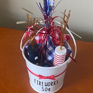 4th of July Decor - Patriotic Decor - Fireworks Bucket - Summer ...