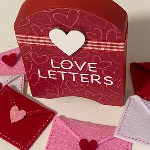 Wood Mailbox - Wooden Mailbox and Love Letters Felt Envelopes - Wood ...