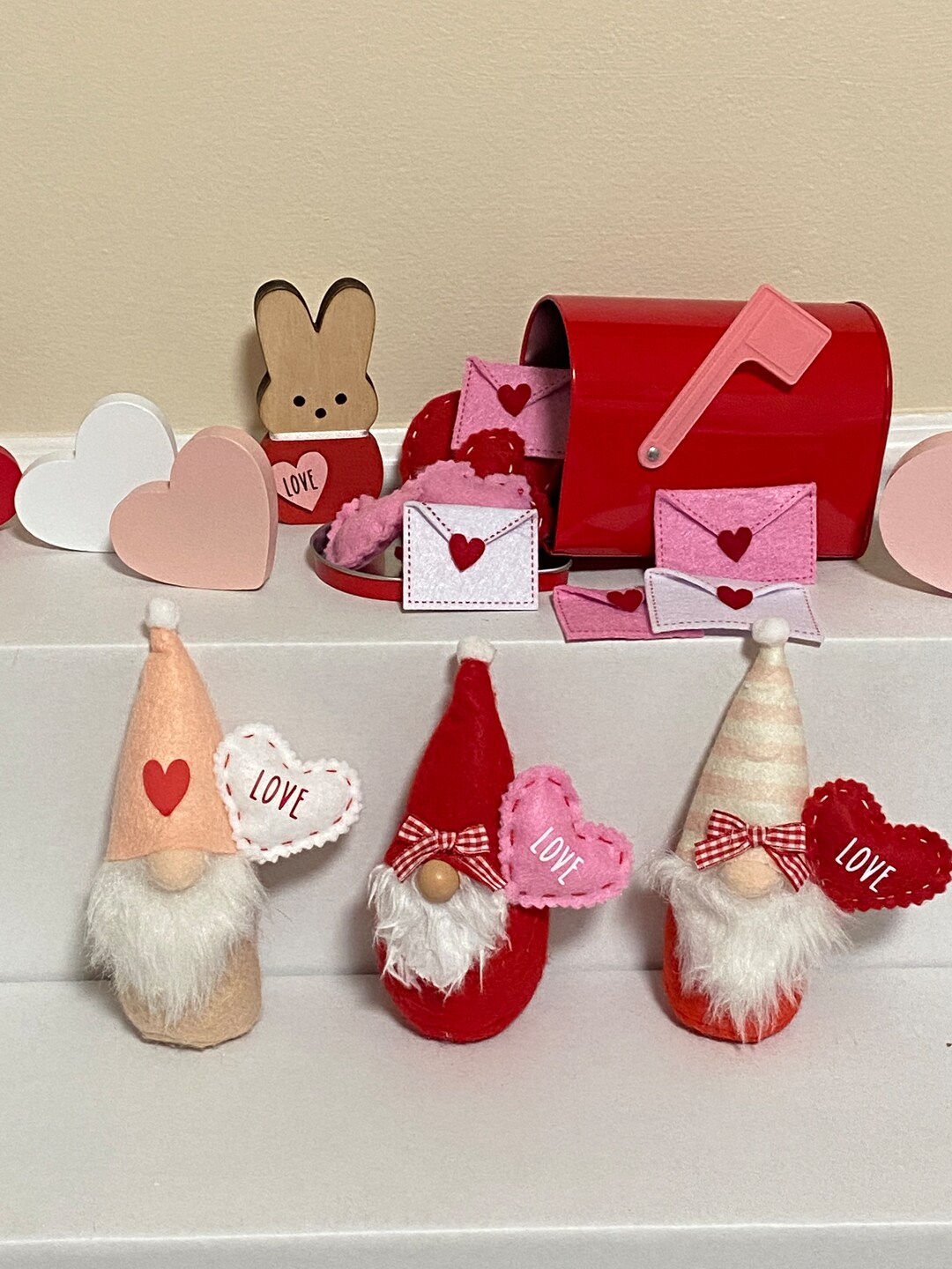Valentine Gnome, Sitting Gnomes, LOVE Gnome, 6” Pink Red Gnome, Choice ...
