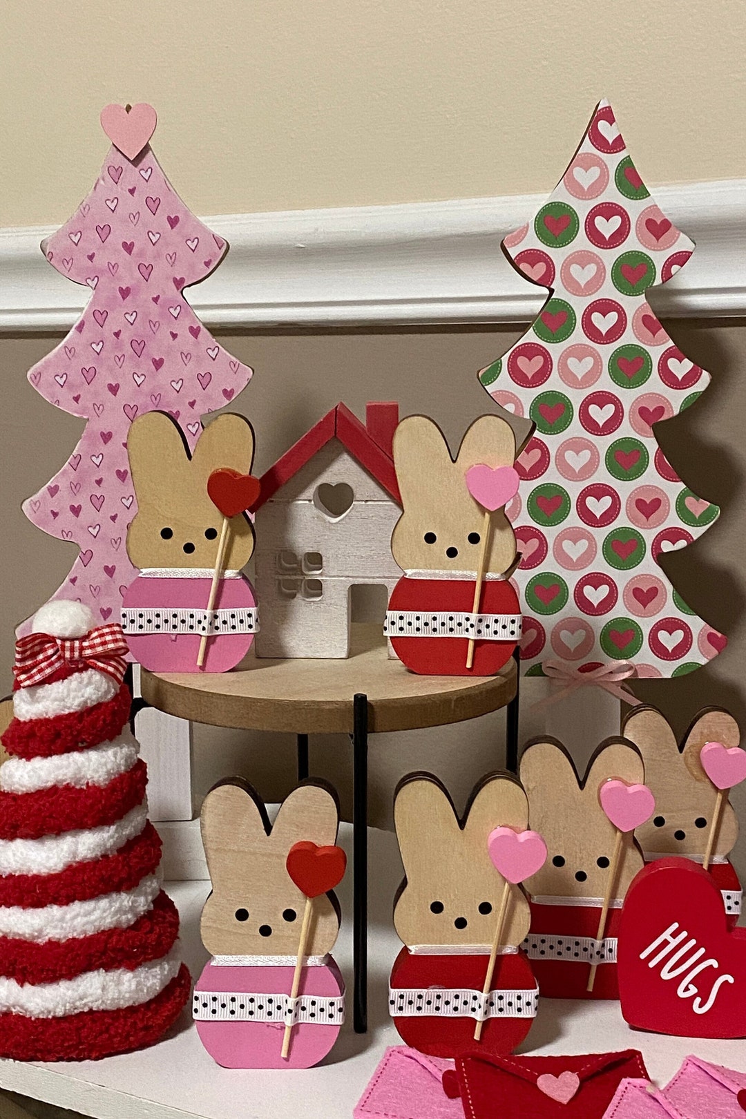 Valentine Tree Whimsical Valentine's Day Decor Cute Heart Tree Pink and ...