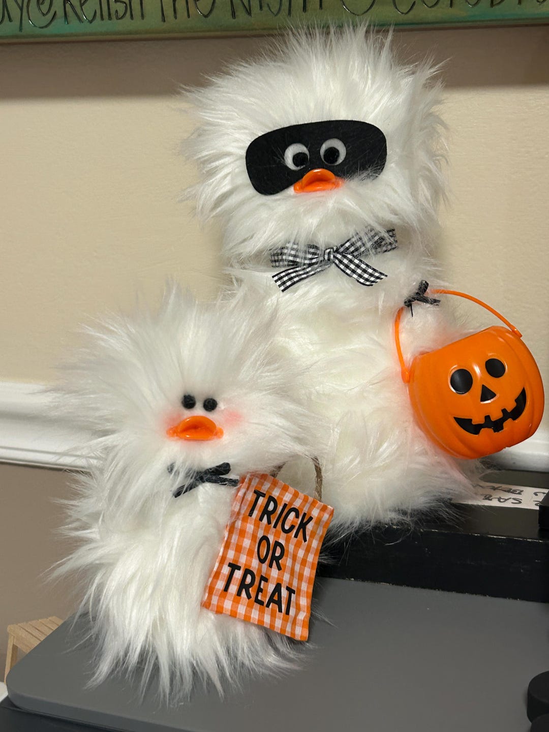 Trick or Treating Frazzled Bandit for Halloween Duck Dressed in Mask ...