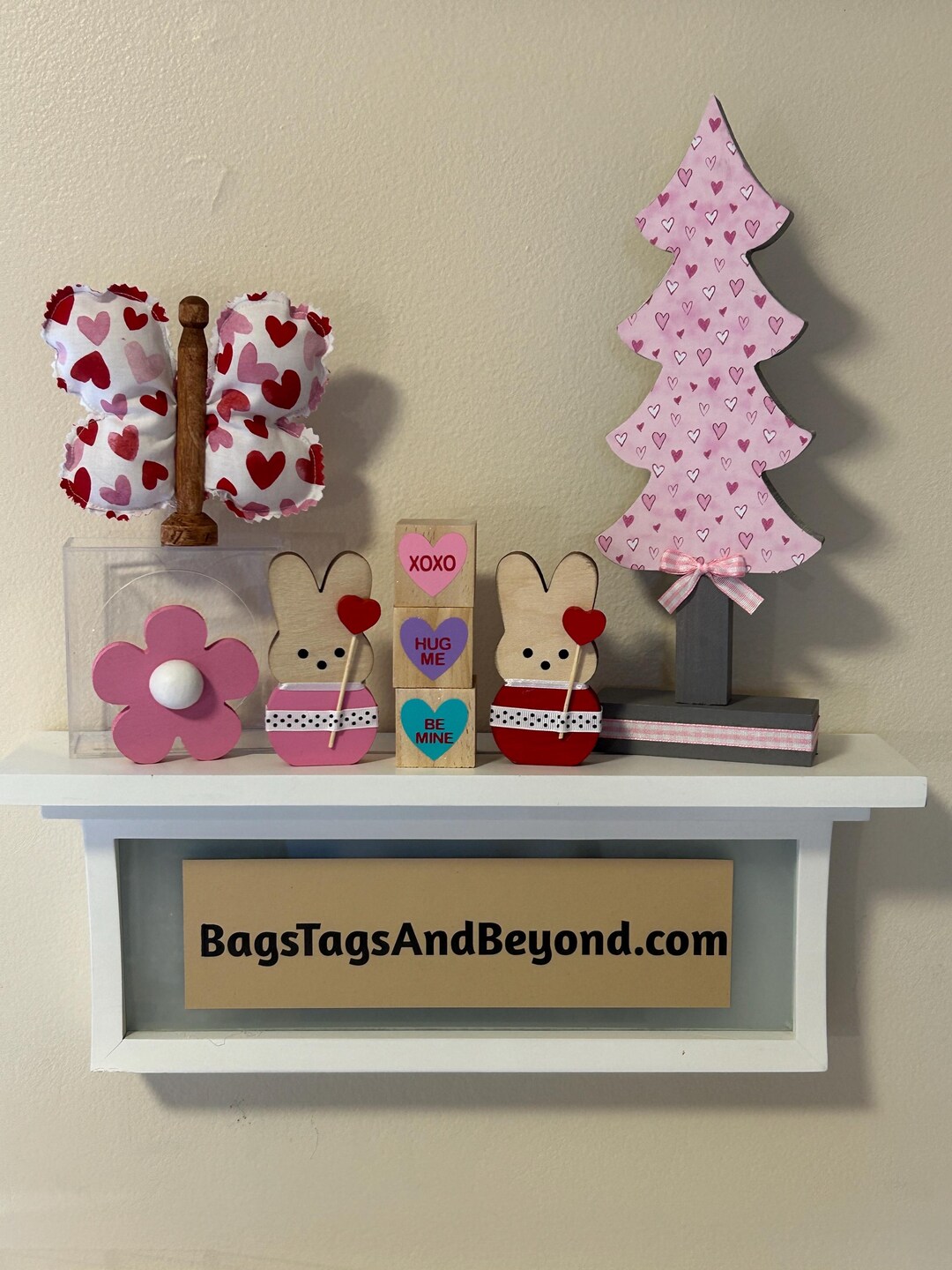 Valentine Tree Whimsical Valentine's Day Decor Cute Heart Tree Pink and ...