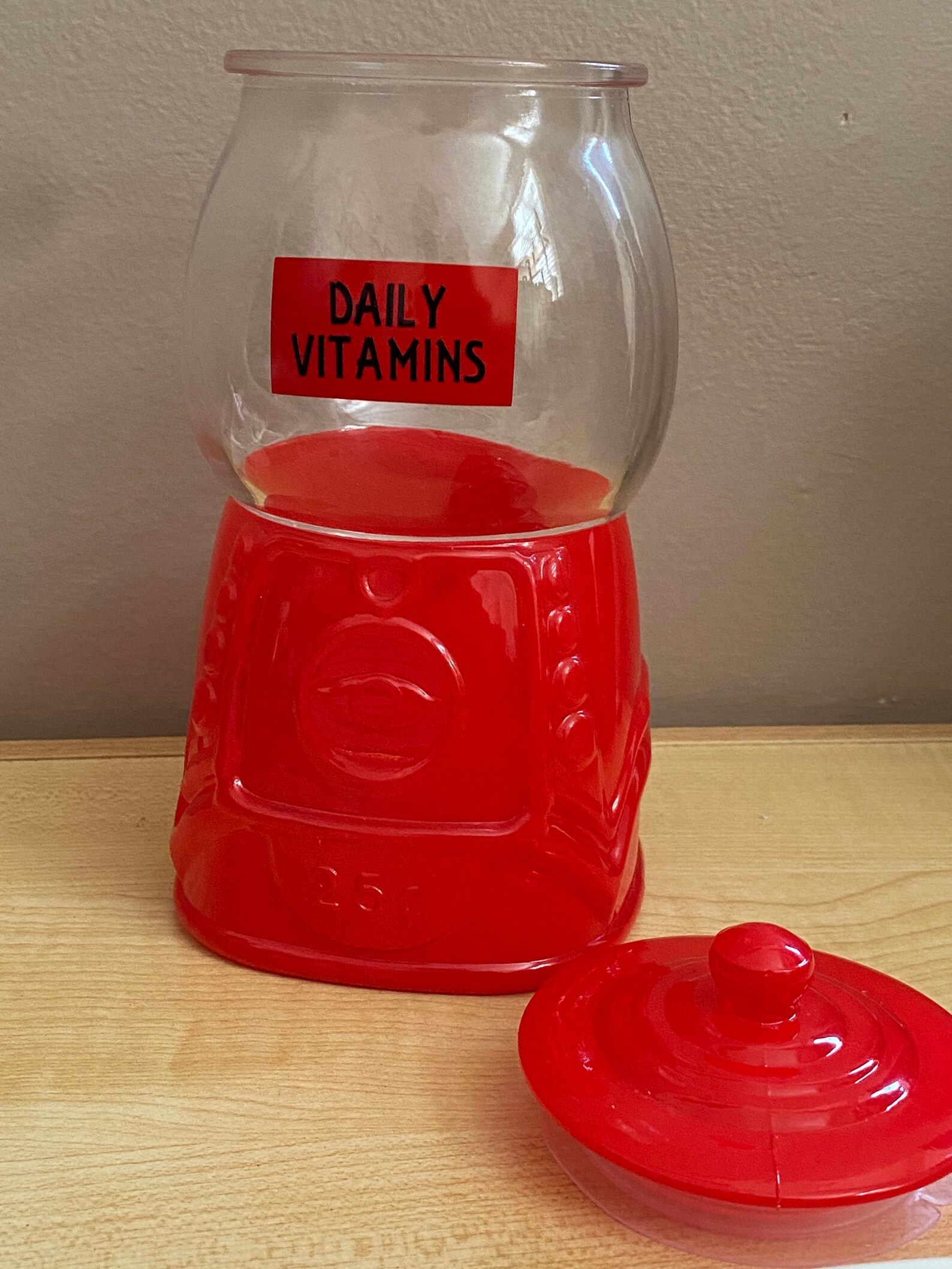 Gumball machine Canister with lid Candy Jar Glass personalized | Etsy