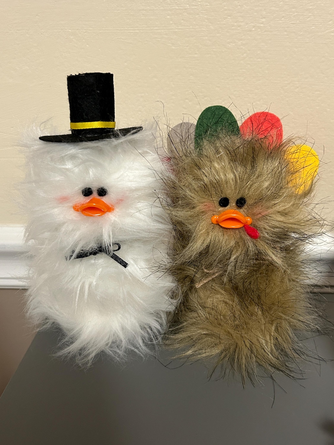 Frazzled Turkey DUCK Duckling Standing Tiered Tray Thanksgiving Decor ...