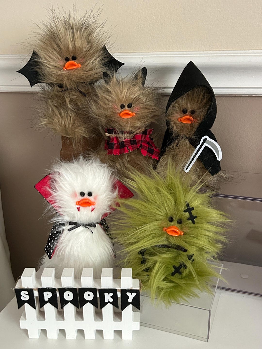 Frazzled Halloween Cute Creepy Ducklings Standing Faux Fur Fuzzy Little ...