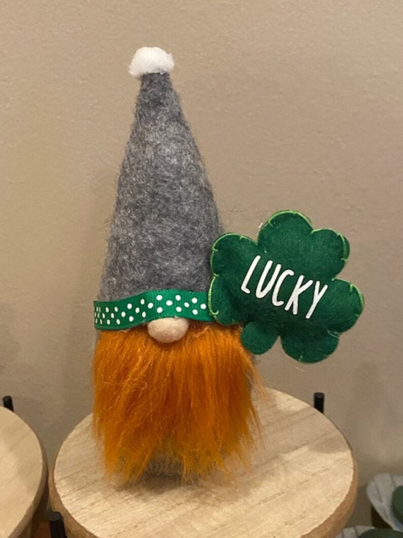 St Patrick’s Day GNOME Lucky Shamrock LUCKY Green Tiered Tray Decor ...