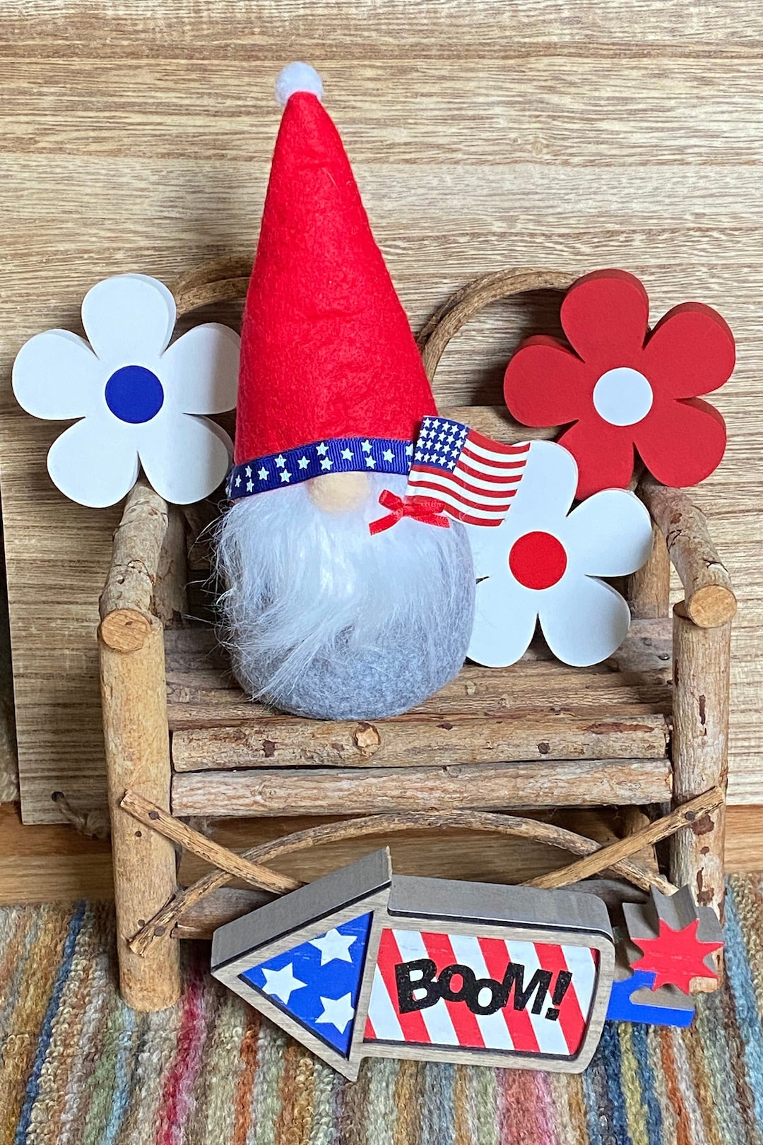 Patriotic Gnome Decor for 4th of July Decor Tiered Tray Gnomes With ...