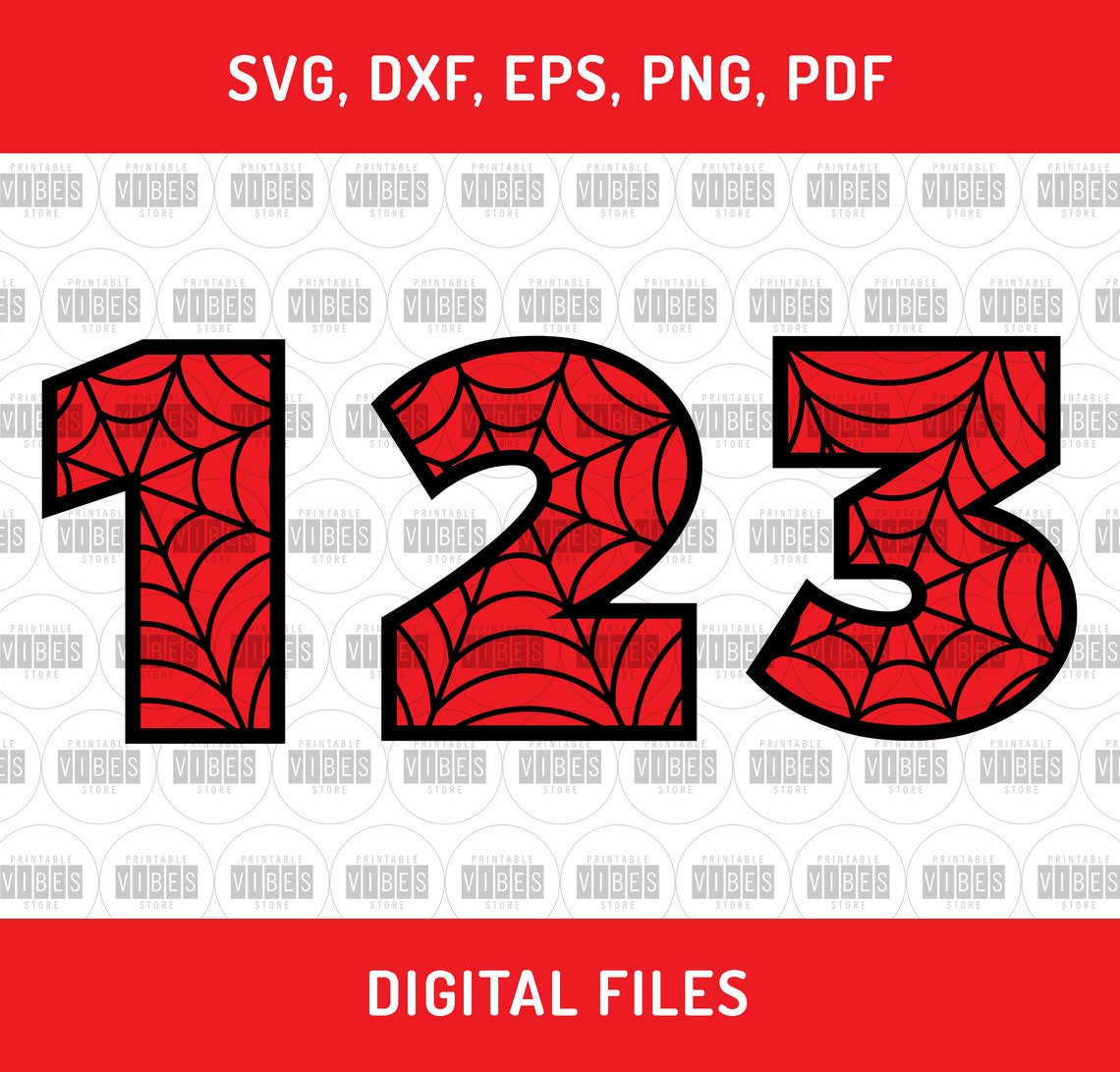 Spider Man Numbers SVG Super Hero Numbers Cut File DXF 1-10 | Etsy