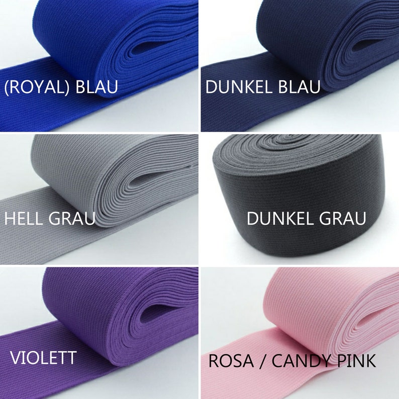 Elastic Band in 30 Colors 50 Mm 5 Cm Wide E.g. for Waistbands Flat ...