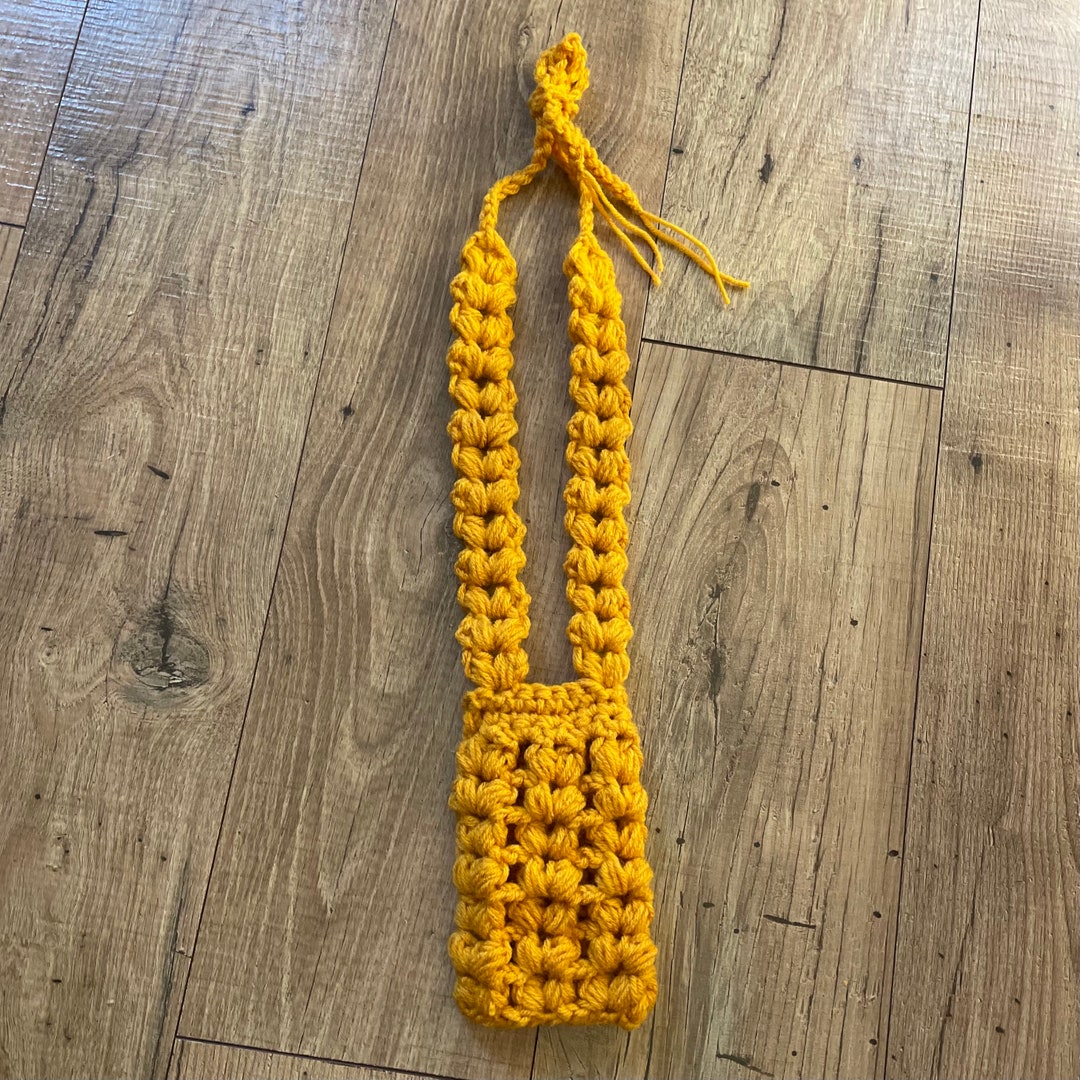 YELLOW Handmade Crochet Crossbody Bag Stylish Phone Case Bag Concert ...
