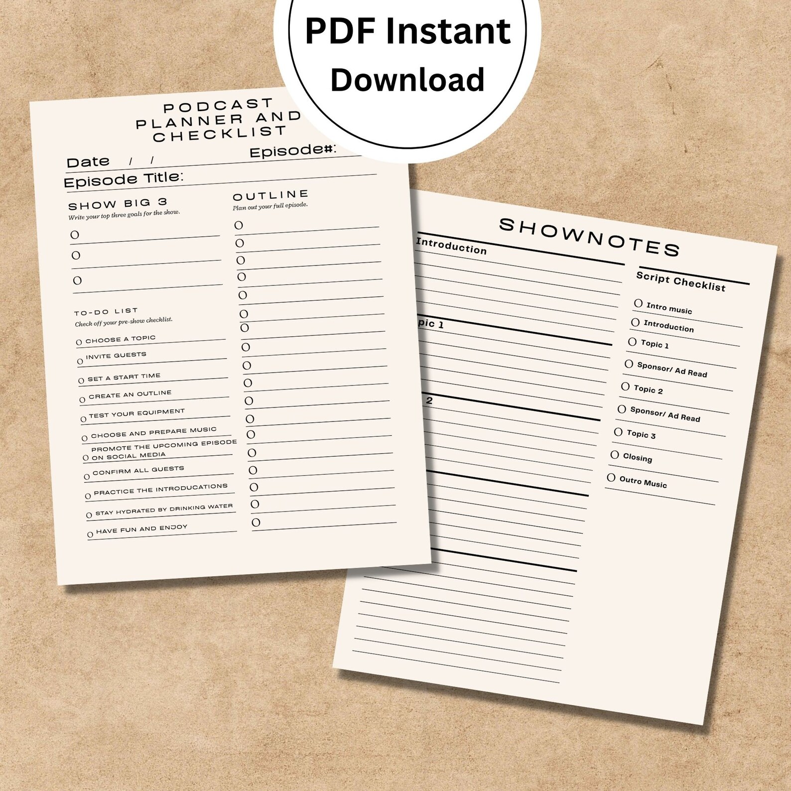 Podcast Planner Worksheet, Podcast Worksheet, Pod Cast, Podcast Plan ...