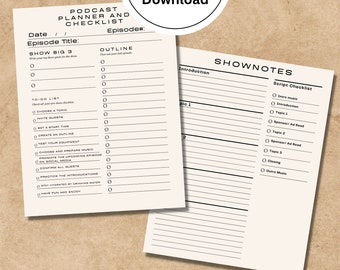 Podcast Planner Worksheet, Podcast Worksheet, Pod Cast, Podcast Plan ...