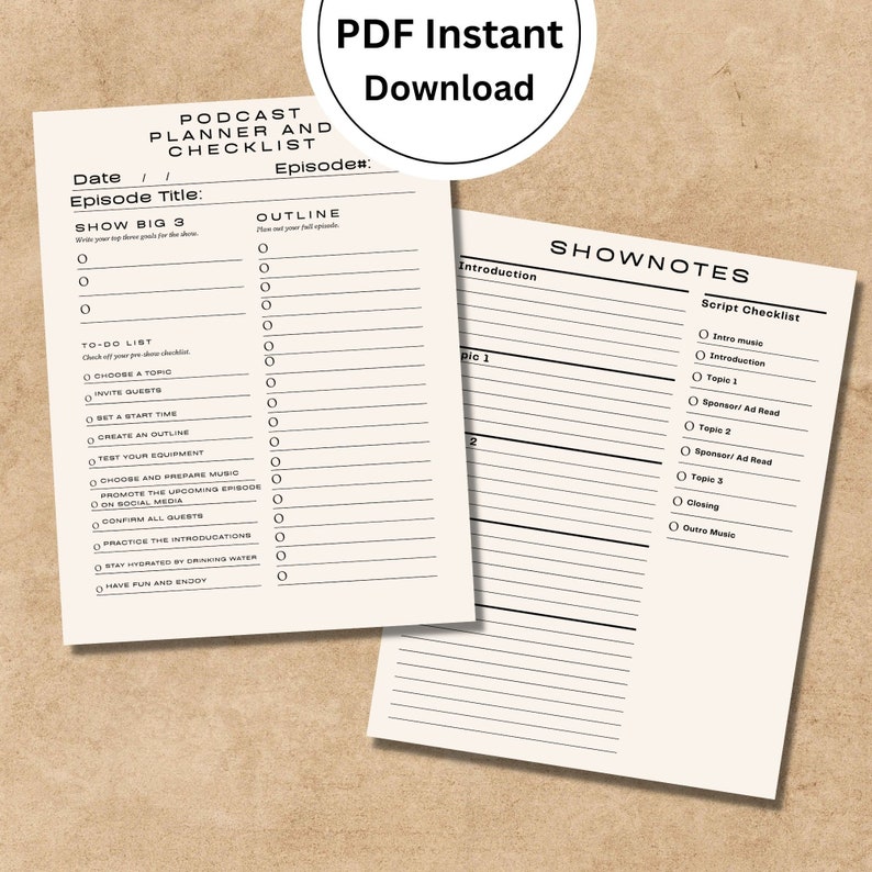 Podcast Planner Worksheet, Podcast Worksheet, Pod Cast, Podcast Plan ...