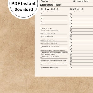 Podcast Planner Worksheet, Podcast Worksheet, Pod Cast, Podcast Plan ...