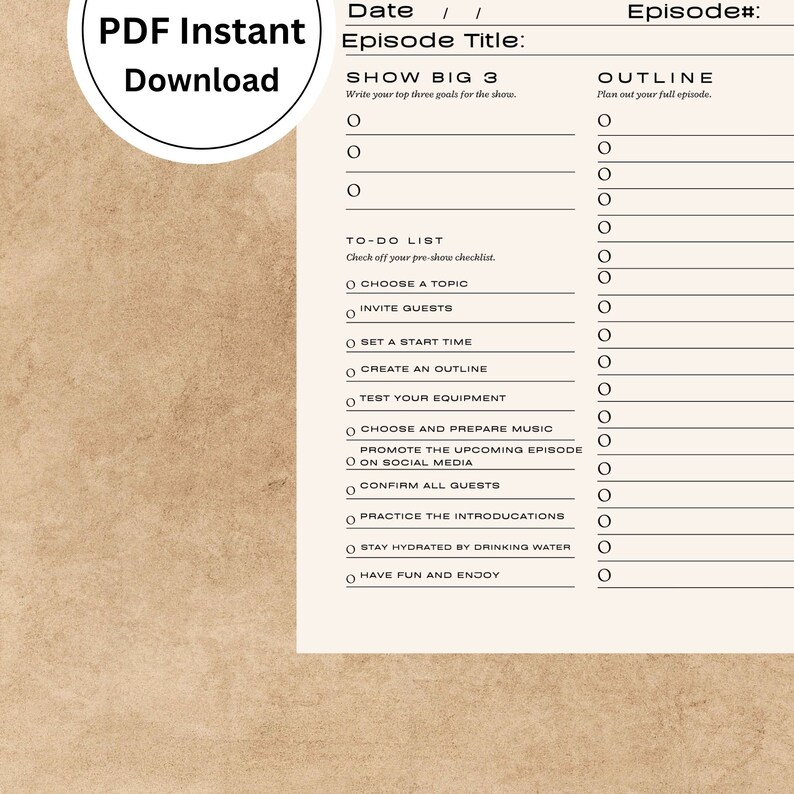 Podcast Planner Worksheet, Podcast Worksheet, Pod Cast, Podcast Plan ...
