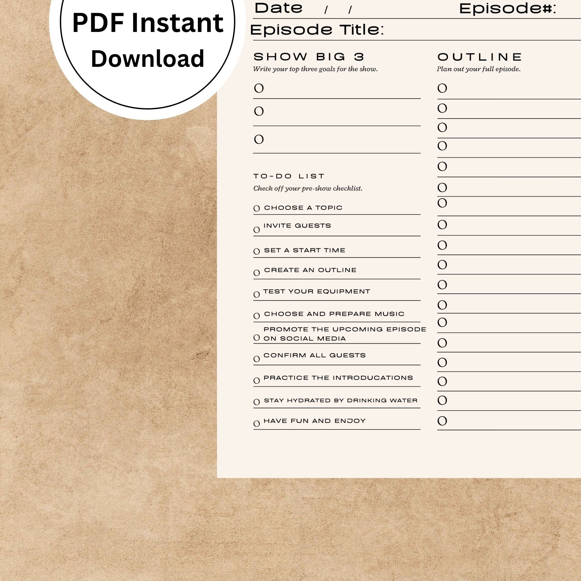 Podcast Planner Worksheet, Podcast Worksheet, Pod Cast, Podcast Plan ...