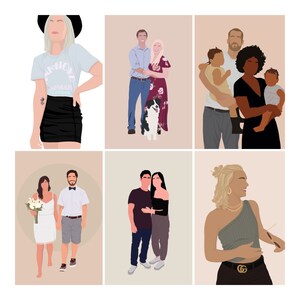 Three Person Custom Portrait | Digital Portrait| Personalized Gift ...