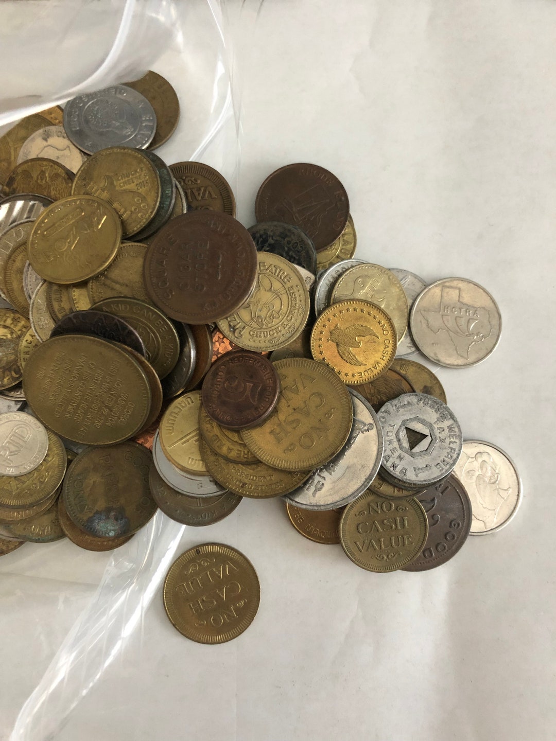 Large Collection of Assorted Exonumia Tokens (car Wash, Casino ...