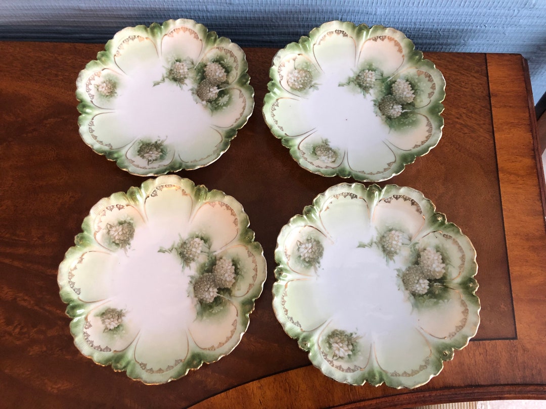 Set of 4 R.S. Prussia Plates Unsigned, Hand Painted Circa 1870s to 1918 ...