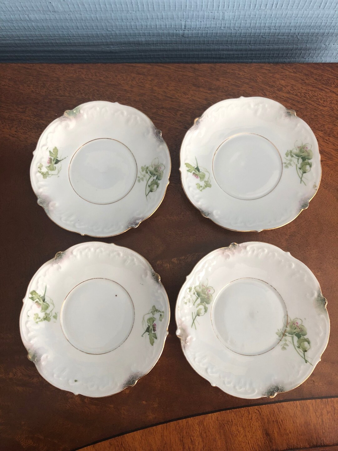 Four R.S. Prussia Saucer Plates Unsigned, Hand Painted Circa 1870s to ...