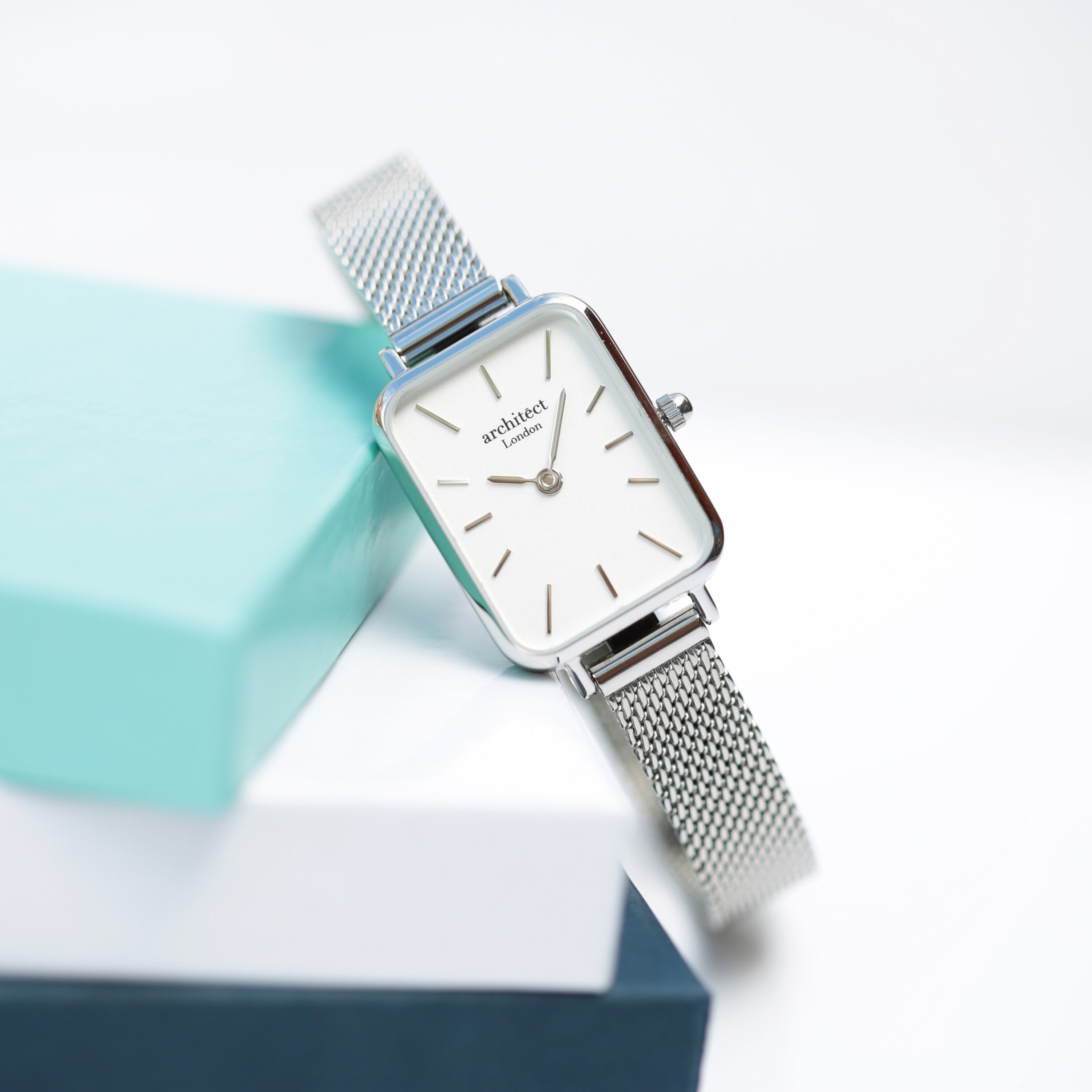 Ladies Personalized Watch, Silver Mesh Strap Watch, Minimalist Ladies ...