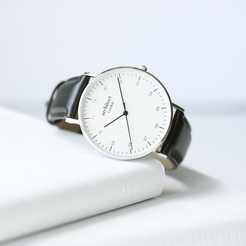 Men's Personalized Watch Leather Strap Watch White - Etsy