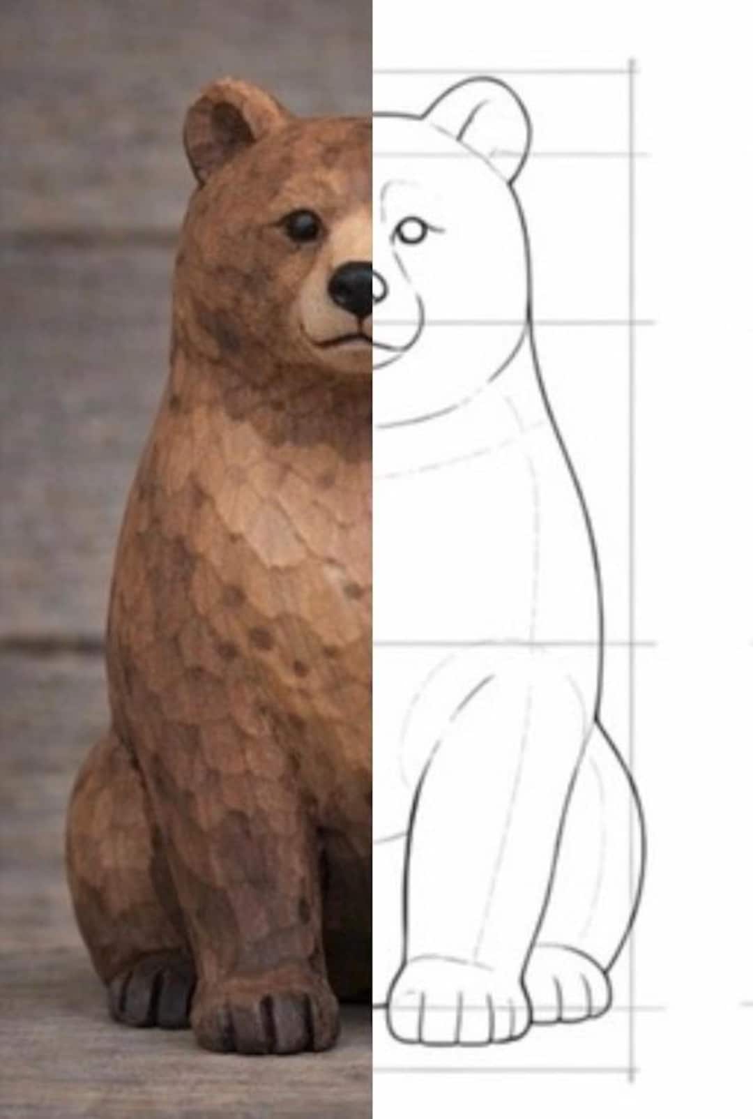 Beginner-intermediate Bear Wood Carving Pattern, Woodland Animal ...