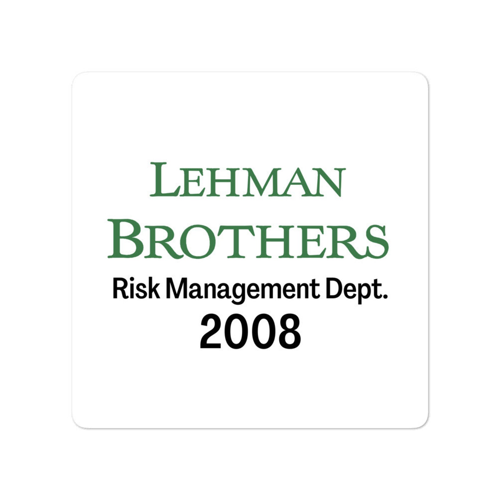 Lehman Brothers Risk Management Sticker - Etsy