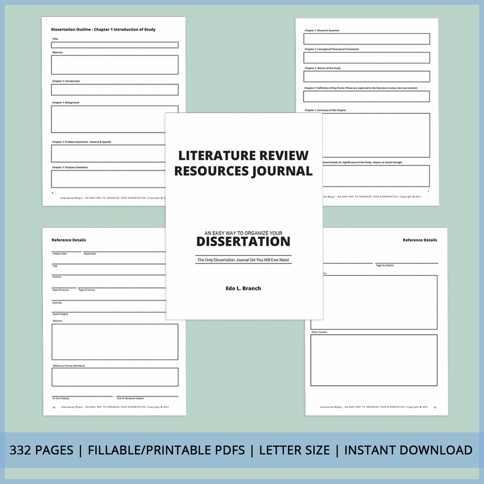 Organize Your Dissertation Bundle | College University Student Lit ...