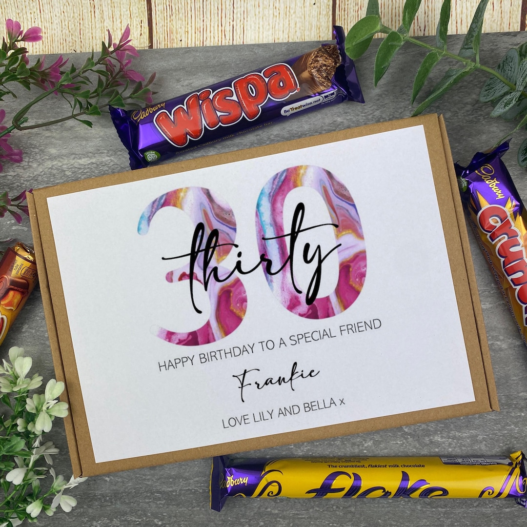 Personalised Birthday Letterbox Gift - Custom Age & Name Chocolate Box ...