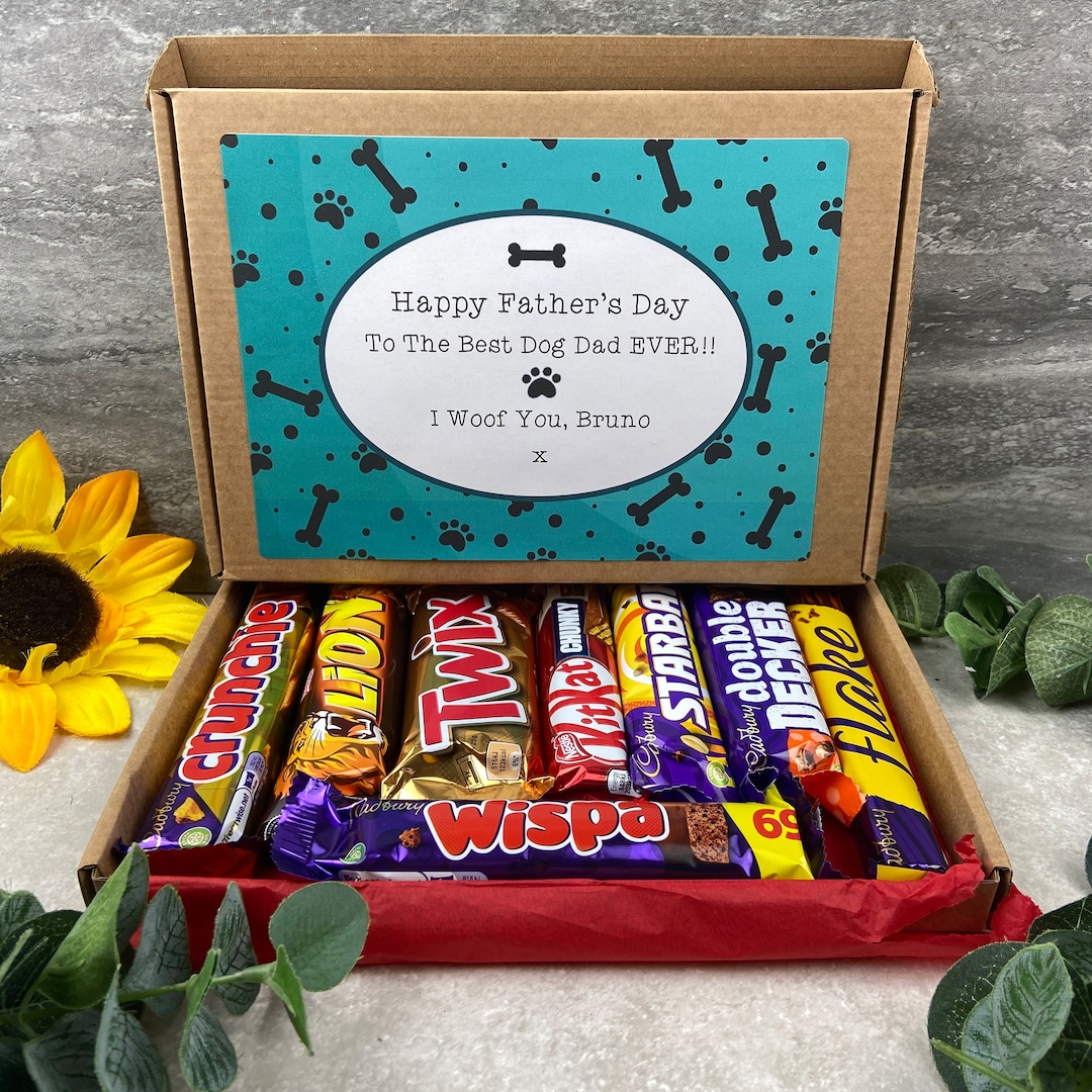 Happy Fathers Day, Dog Dad Gift, Personalised Chocolate Box, Fathers ...