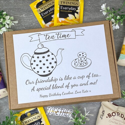 Friendship Tea and Biscuit Box Tea Box Tea Gifts Tea | Etsy