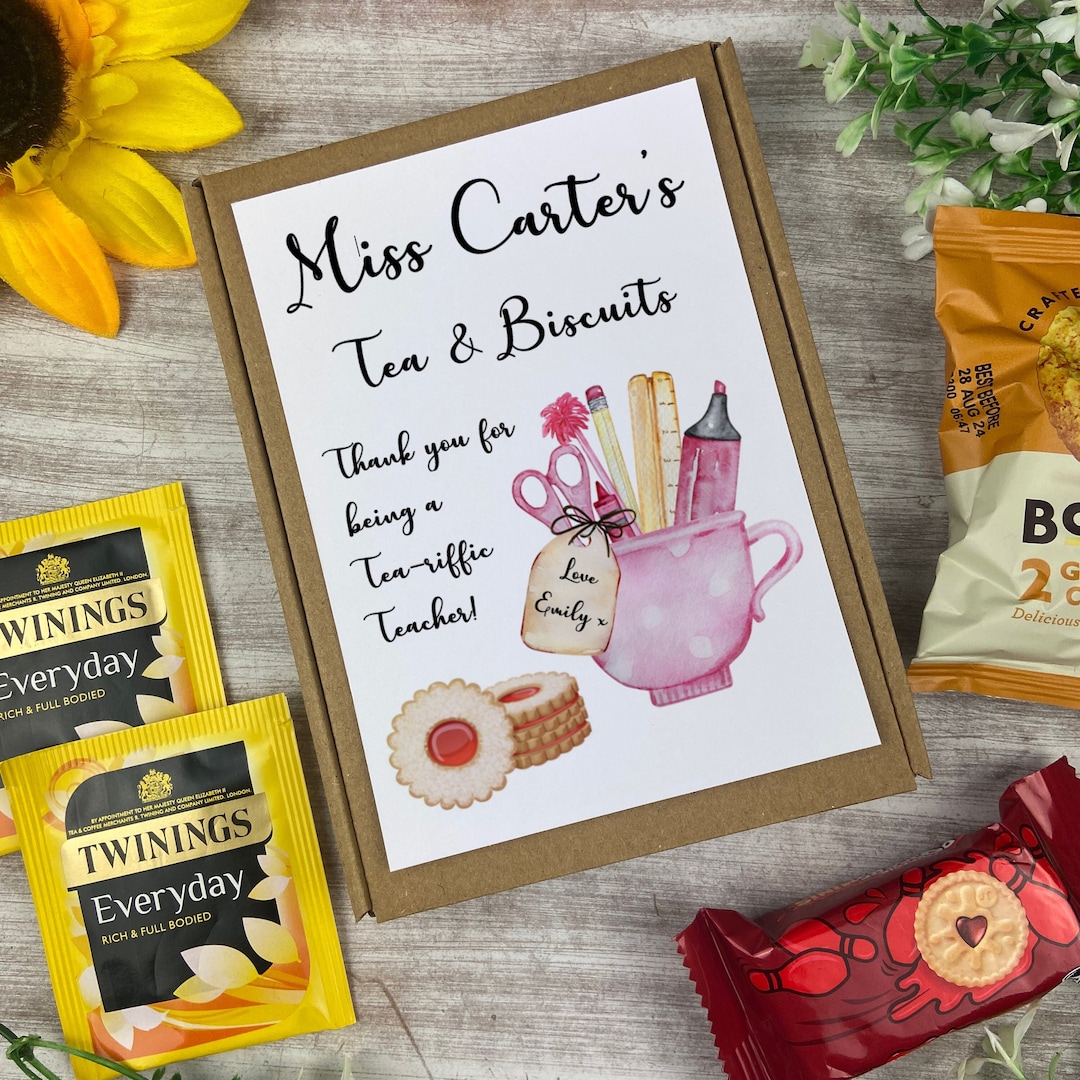 Teacher Gift, Teacher Thank You Tea and Biscuits Gift, Thank You ...