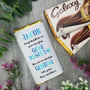 Personalised GCSE Chocolate Bar, Exam Results, Congratulations, Well ...