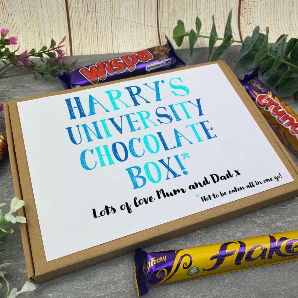 Personalised University Chocolate Box Blue University - Etsy UK