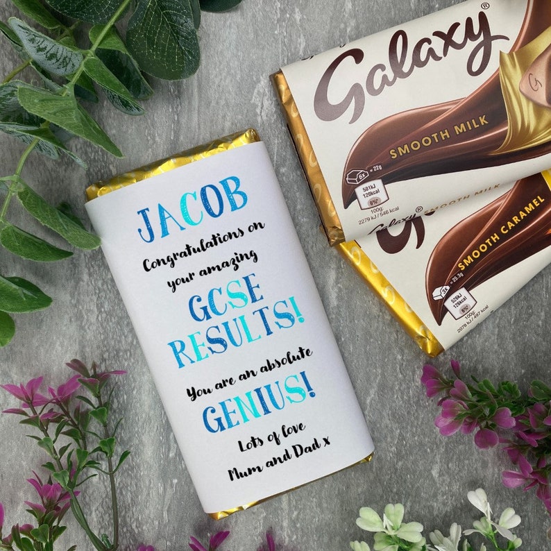 Personalised GCSE Chocolate Bar, Exam Results, Congratulations, Well ...
