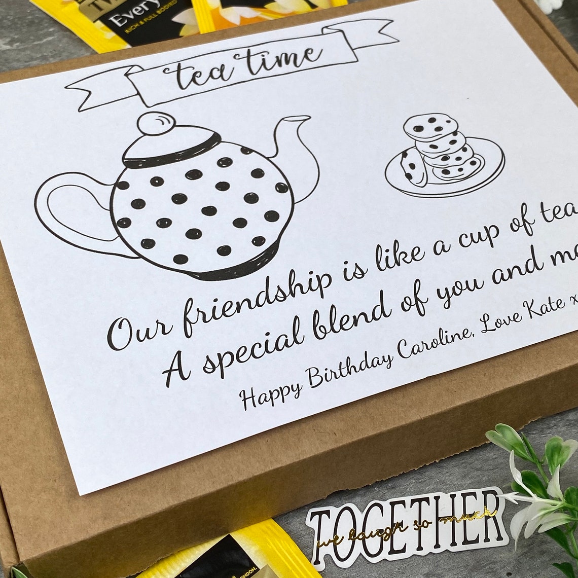 Friendship Tea and Biscuit Box, Tea Box, Tea Gifts, Tea Hamper ...