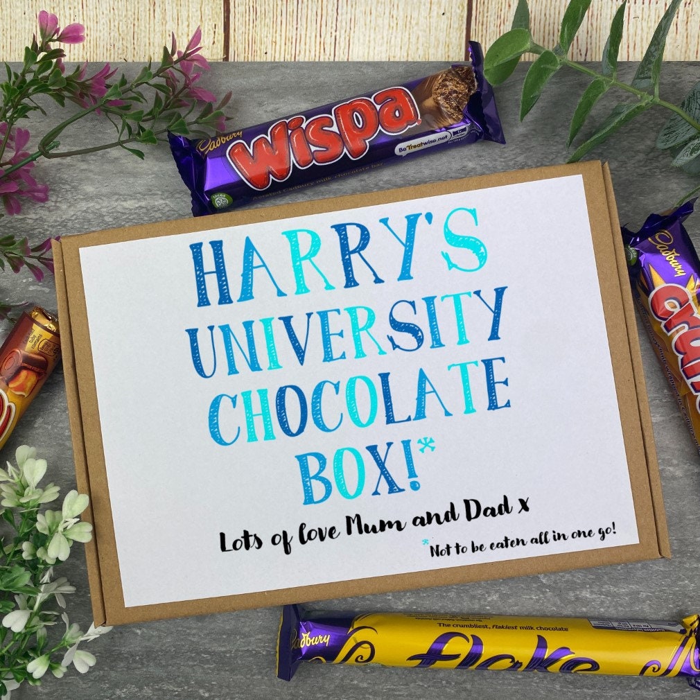 Personalised University Chocolate Box Blue University - Etsy UK